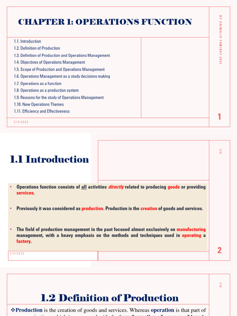 OPERATIONS FUNCTION | PDF | Operations Management | Lean Manufacturing