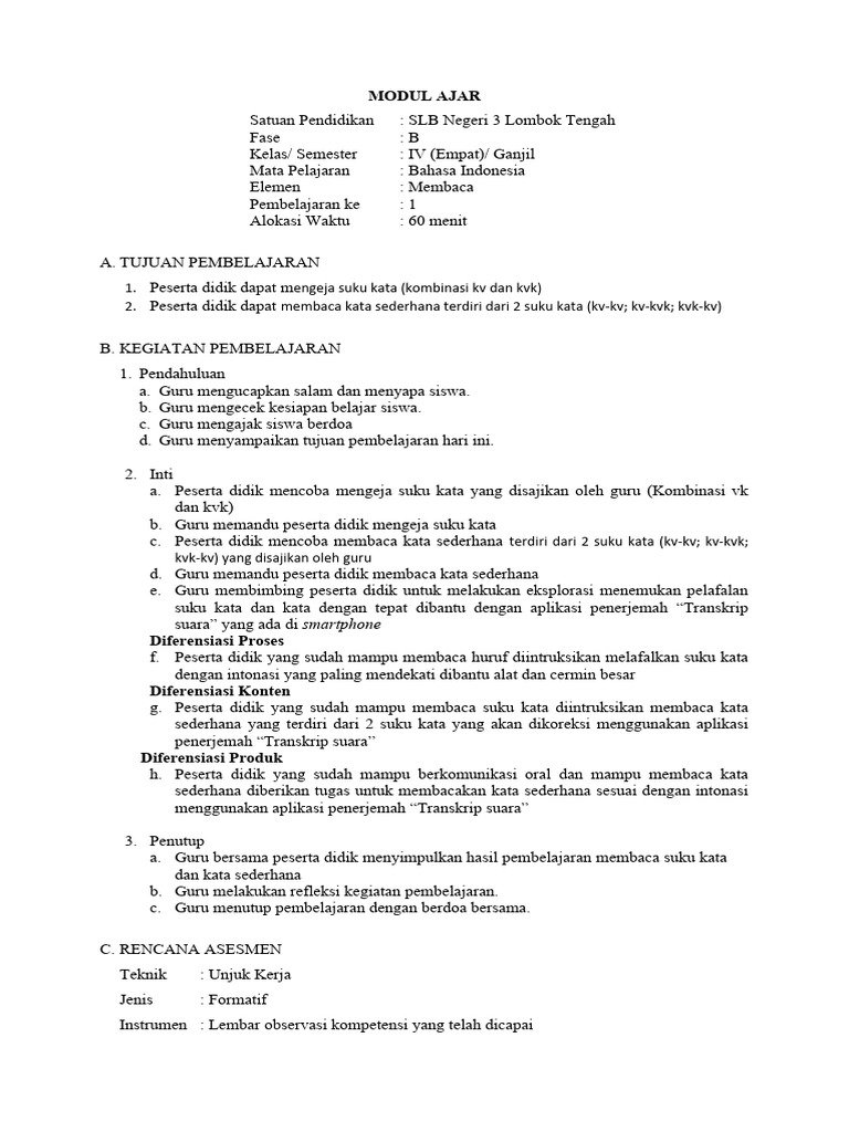 Modul Ajar | PDF | Kajian Bahasa Asing