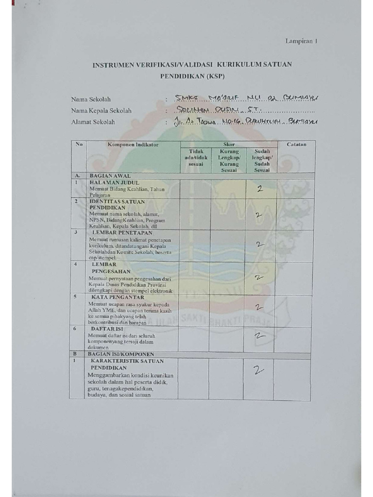 Instrumen Verval KSP | PDF