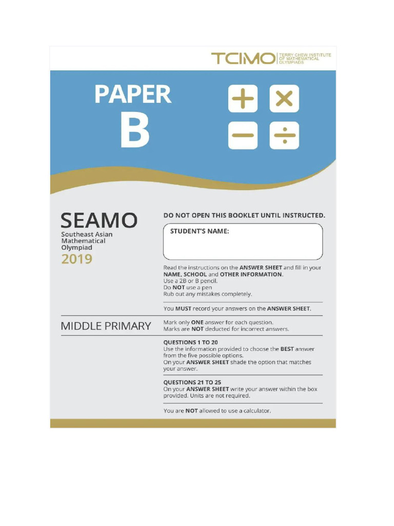 2019 SEAMO Paper B | PDF