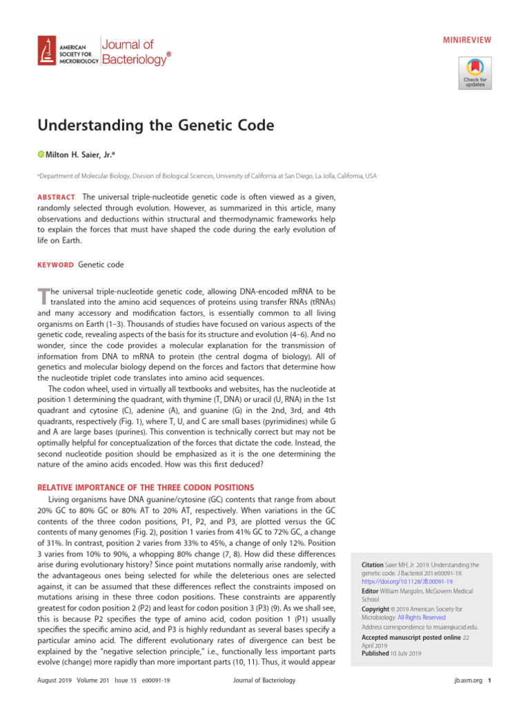 Understanding The Genetic Code | PDF | Genetic Code | Amino Acid