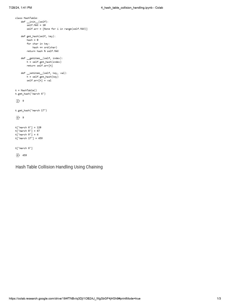 4 Hash Table Collision Handling | PDF | Applied Mathematics | Computer Data