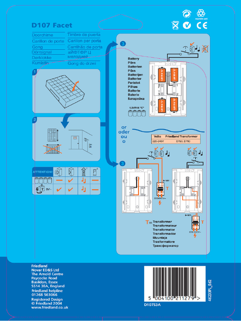 Manual 2305869 Honeywell Home d107 Bell Apparatus 6 12 V 80 DBA White | PDF