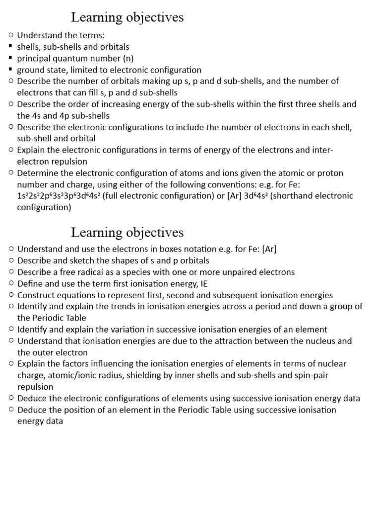 Electron Configuration and Energy Levels | PDF | Electron Configuration ...