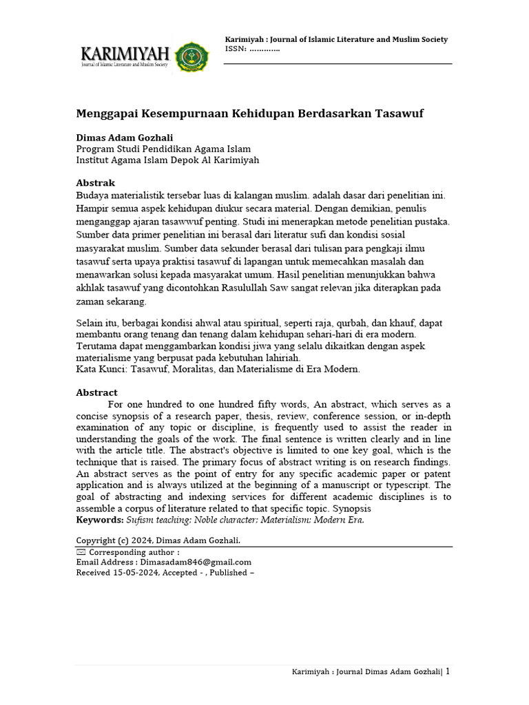 UAS Jurnal Dimas Adam 6B | PDF | Sains & Matematika | Agama & Spiritualitas