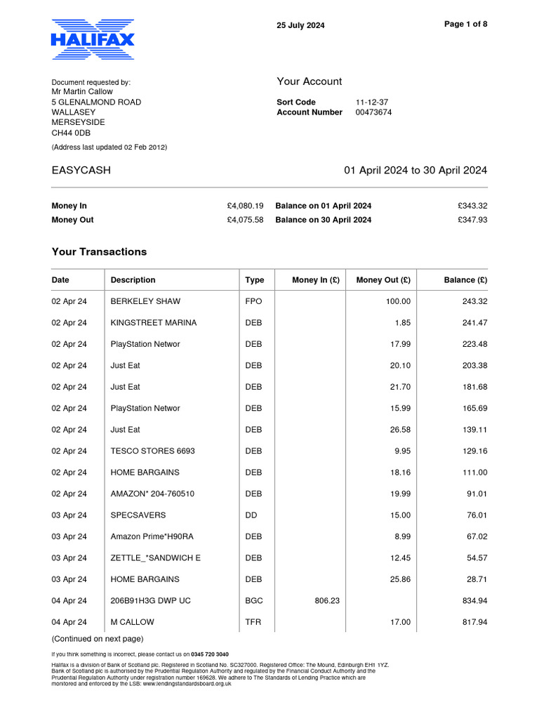 2024 April Statement | PDF | Banks | Financial Services