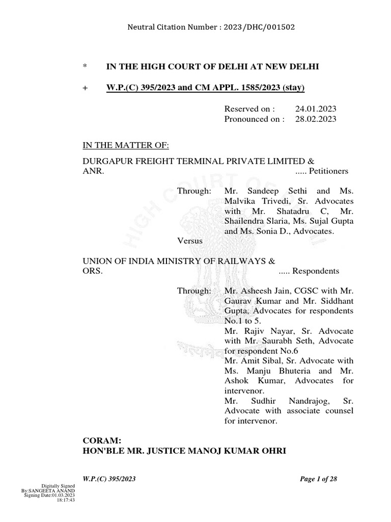 DHC - Arbitration - Seat - Venue - Writ Court | PDF | Jurisdiction ...