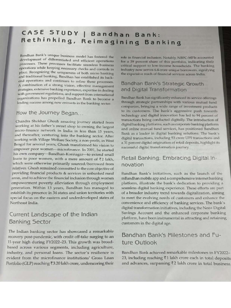 Bandhan Bank Case Study | PDF