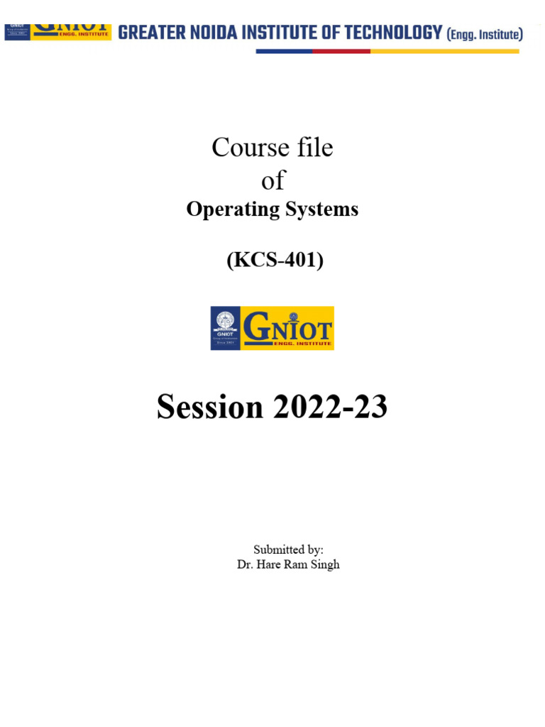 Course File OS Session 2022-23 | PDF | Engineering | Process (Computing)