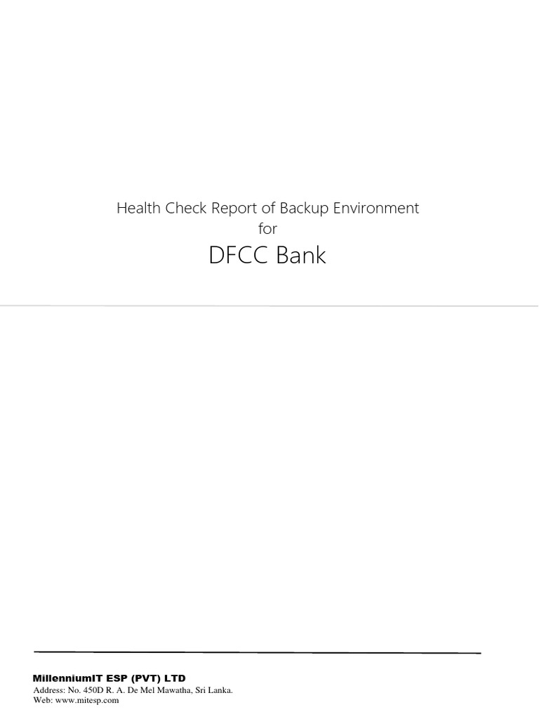 Backup+Health+Check+Report+ +DFCC+Bank+v1 | PDF | Backup | Security