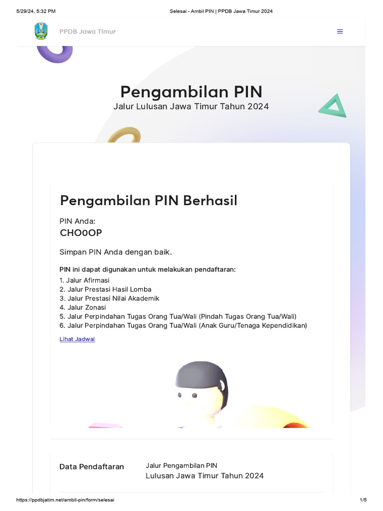 Selesai - Ambil PIN - PPDB Jawa Timur 2024 | PDF Selesai - Ambil PIN - PPDB Jawa Timur 2024 | PDF