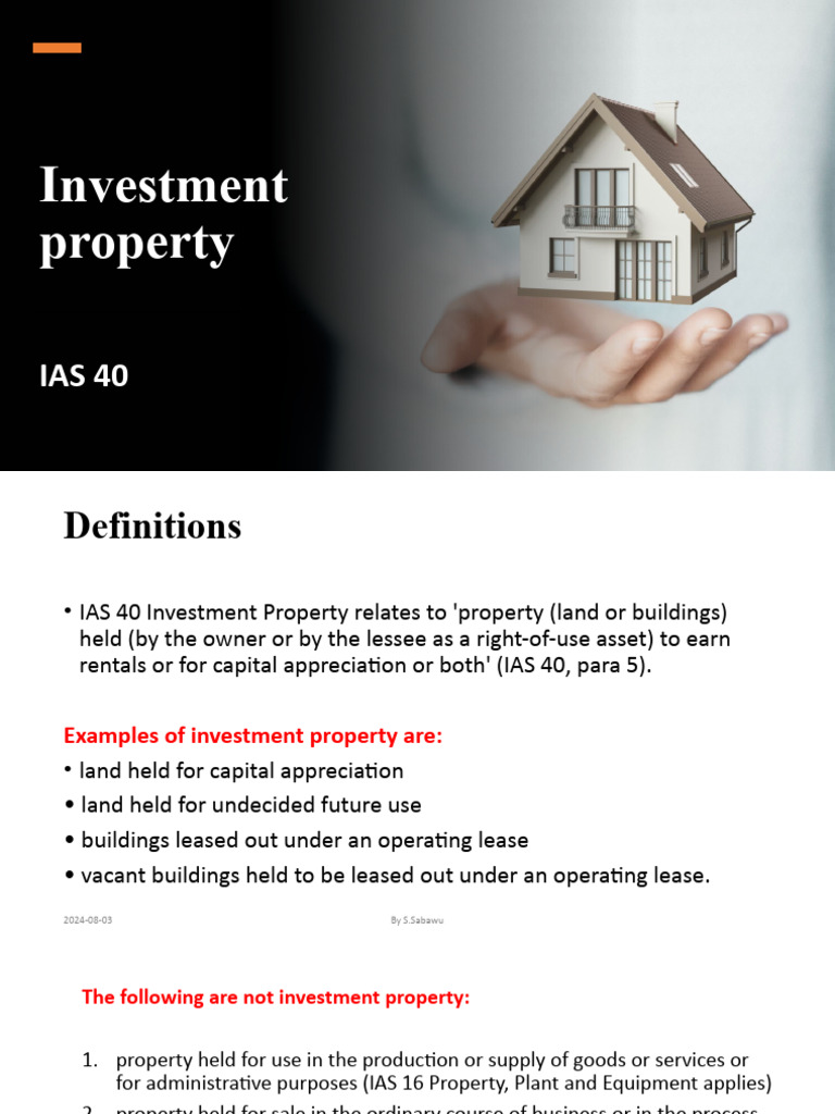 IAS 40-Investment Property | PDF | Fair Value | International Financial Reporting Standards