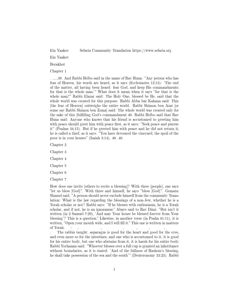 Ein Yaakov: Insights on Fear of Heaven | PDF | Mitzvah | Book Of Ruth