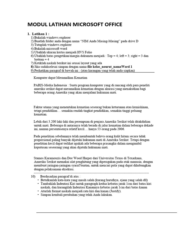 Modul Latihan Microsoft Office | PDF