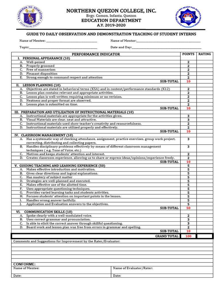 Guide To Daily Observation and Demonstration Teaching of Student ...