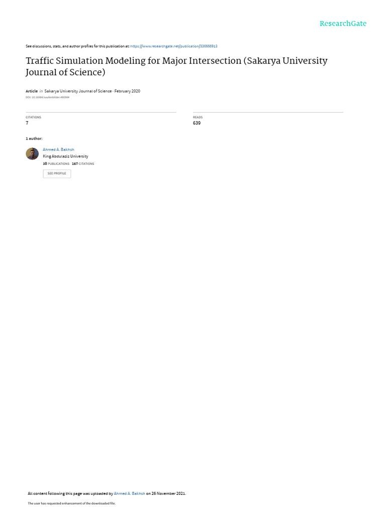 Traffic Simulation Modelingfor Major Intersection | PDF | Traffic ...