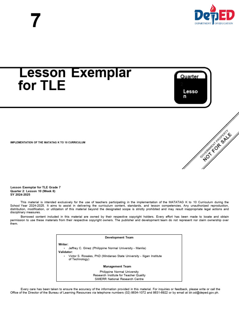 Q2 LE TLE 7 Lesson 10 Week 8 | PDF | Livestock | Waste