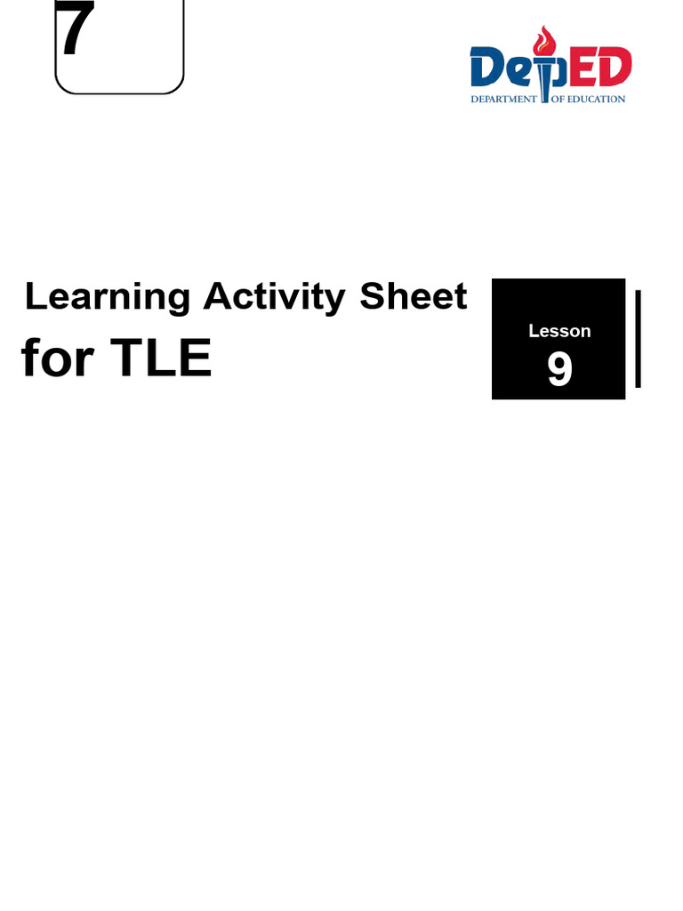 Q2 WS TLE 7 Lesson 9 Week 7 | PDF | Rubric (Academic) | Learning