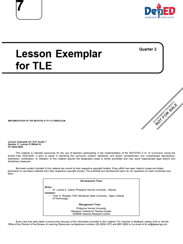Q2 LE TLE 7 Lesson 8 Week 6 | PDF | Poultry Farming | Pig
