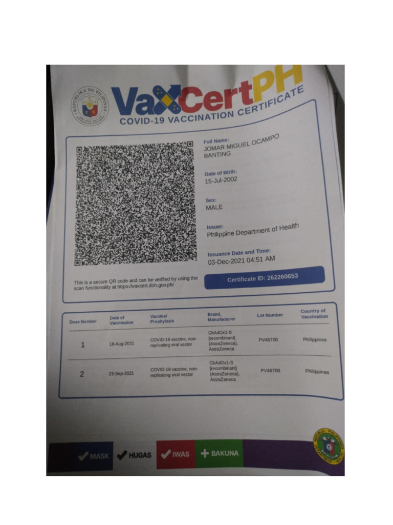 Vacc Cert | PDF