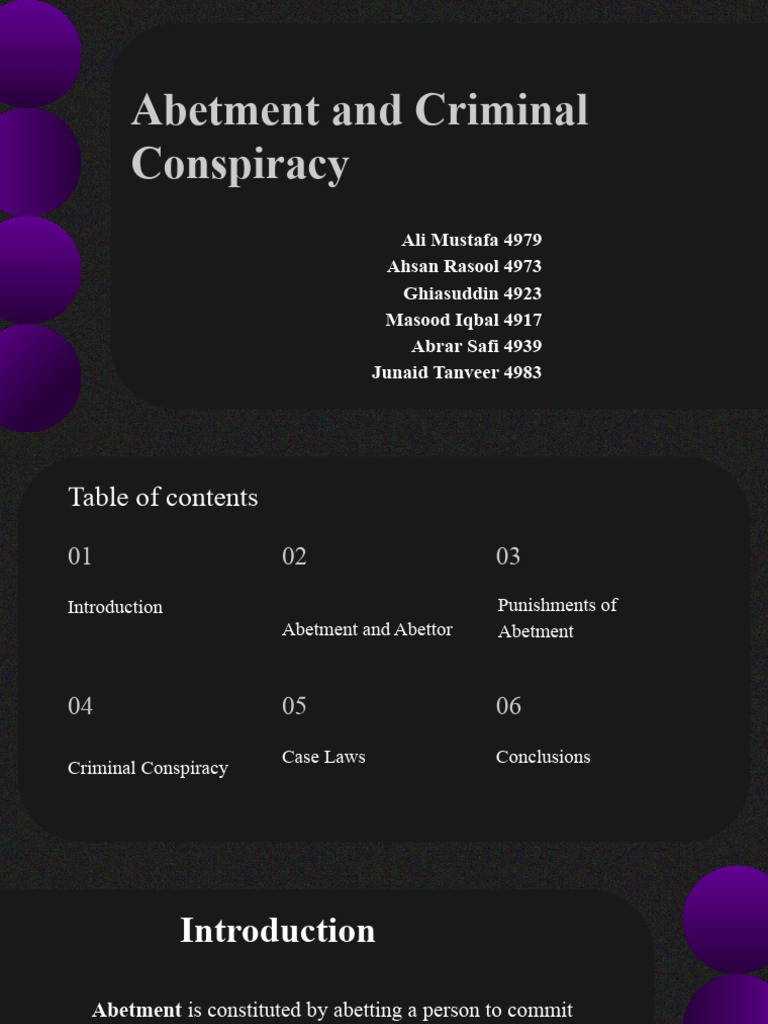 Abetment and Criminal Conspiracy | PDF | Aiding And Abetting | Crimes