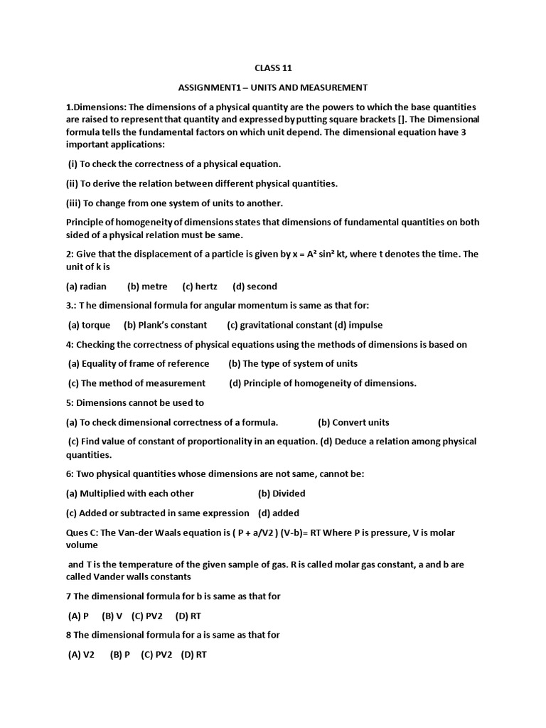 Dimensional Analysis in Physics | PDF | Physical Phenomena | Metrology