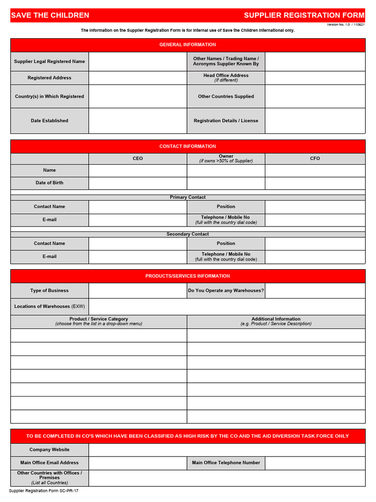 Supplier Registration Form | PDF | Human Rights | Justice