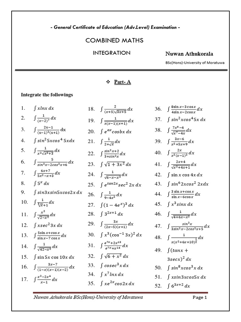 Intergration - 2020 (English Medium) | PDF | Arithmetic | Mathematics