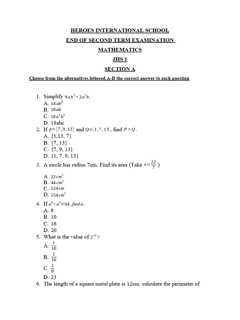 Maths J1 | PDF | Area | Elementary Geometry