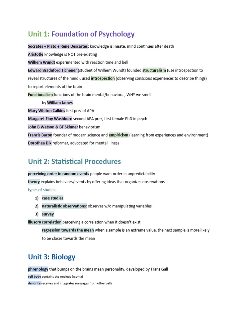 Ap Psych Exam Review Prep | PDF | Memory | Nervous System
