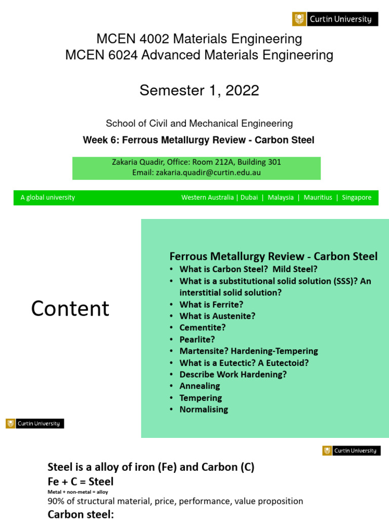 Carbon Steel and Ferrous Metallurgy Guide | PDF | Steel | Heat Treating