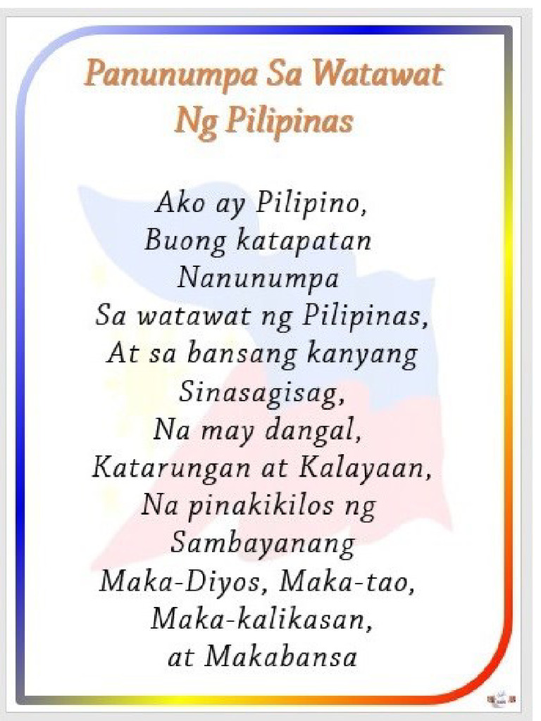 Panunumpa Sa Watawat | PDF