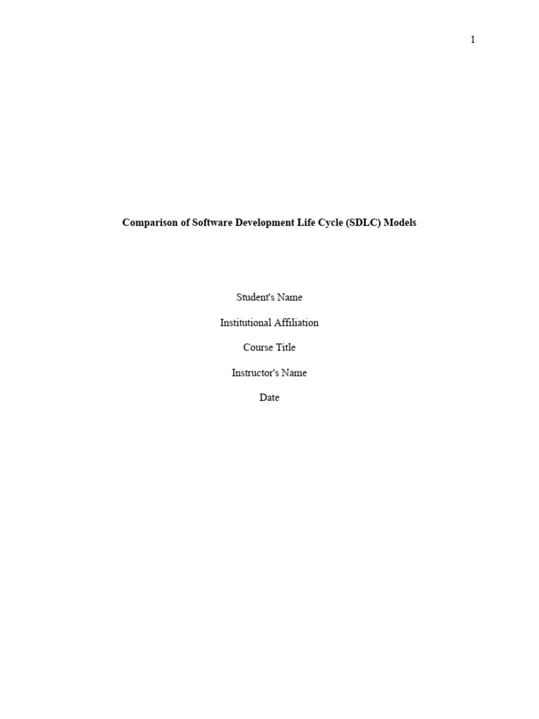 Comparison of Software Development Life Cycle | PDF | Software ...