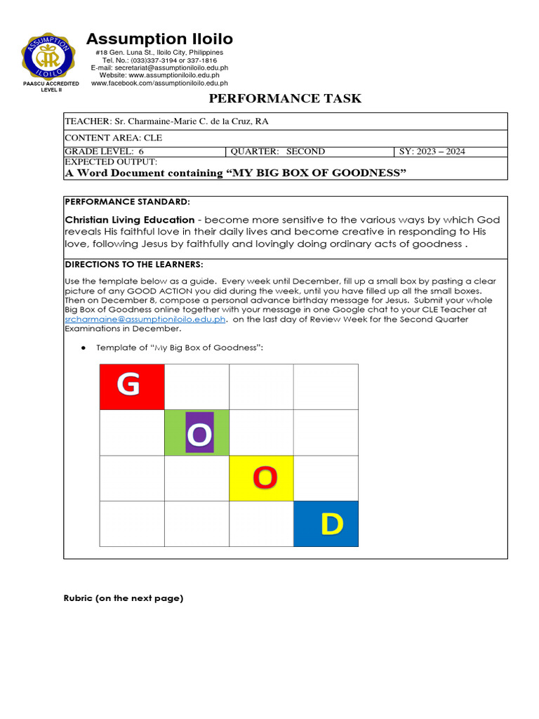 Grade 6 2nd Quarter Performance Task | PDF