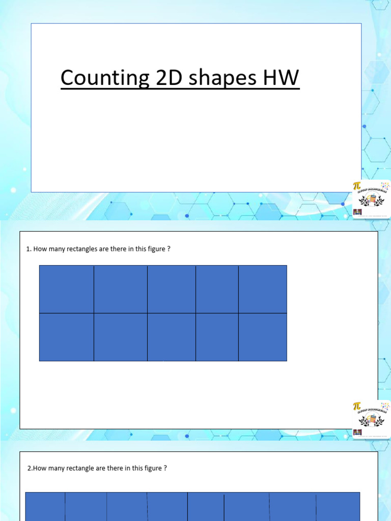 Counting 2D Shapes HW | PDF