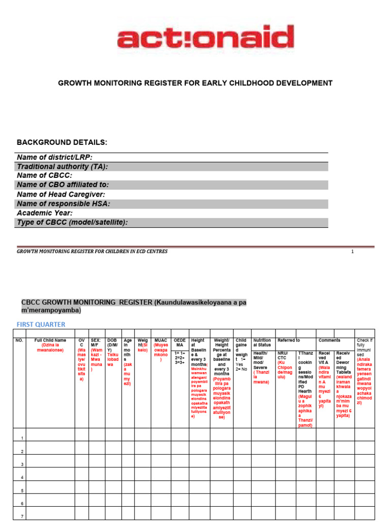 CBCCs Growth Monitoring Booklet Edited | PDF | Human Life Stages ...