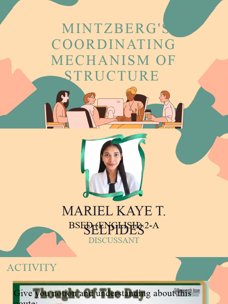 Mintzberg S Coordinating Mechanism Of Structure Pdf Business