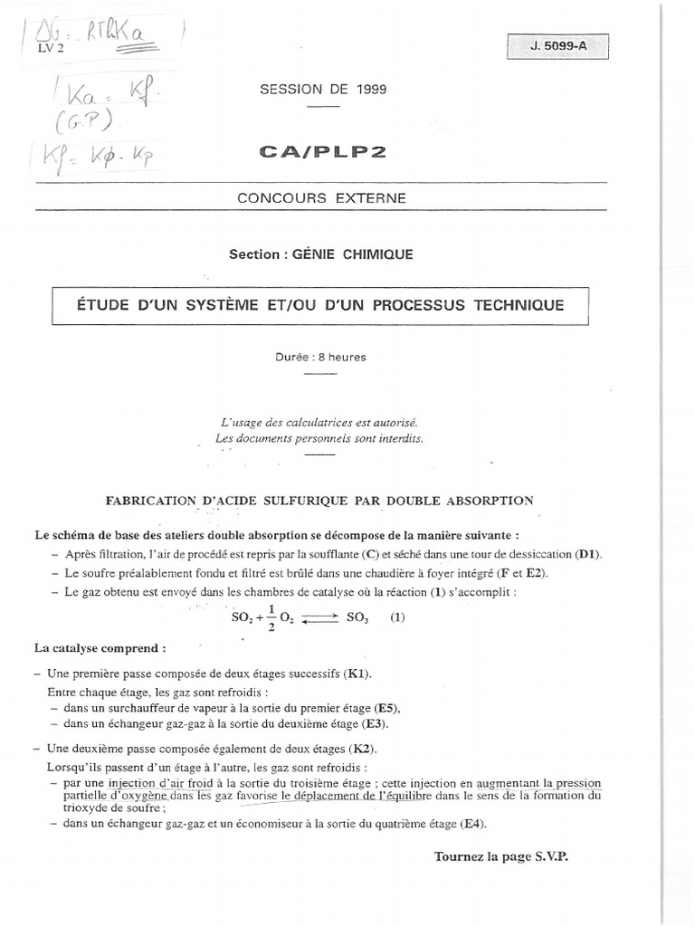 Fabrication H2SO4-énoncé | PDF