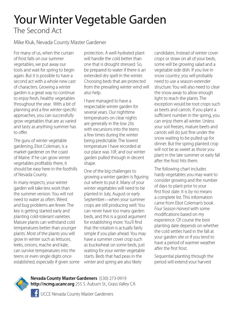 Your Winter Vegetable Garden | PDF | Greenhouse | Vegetables