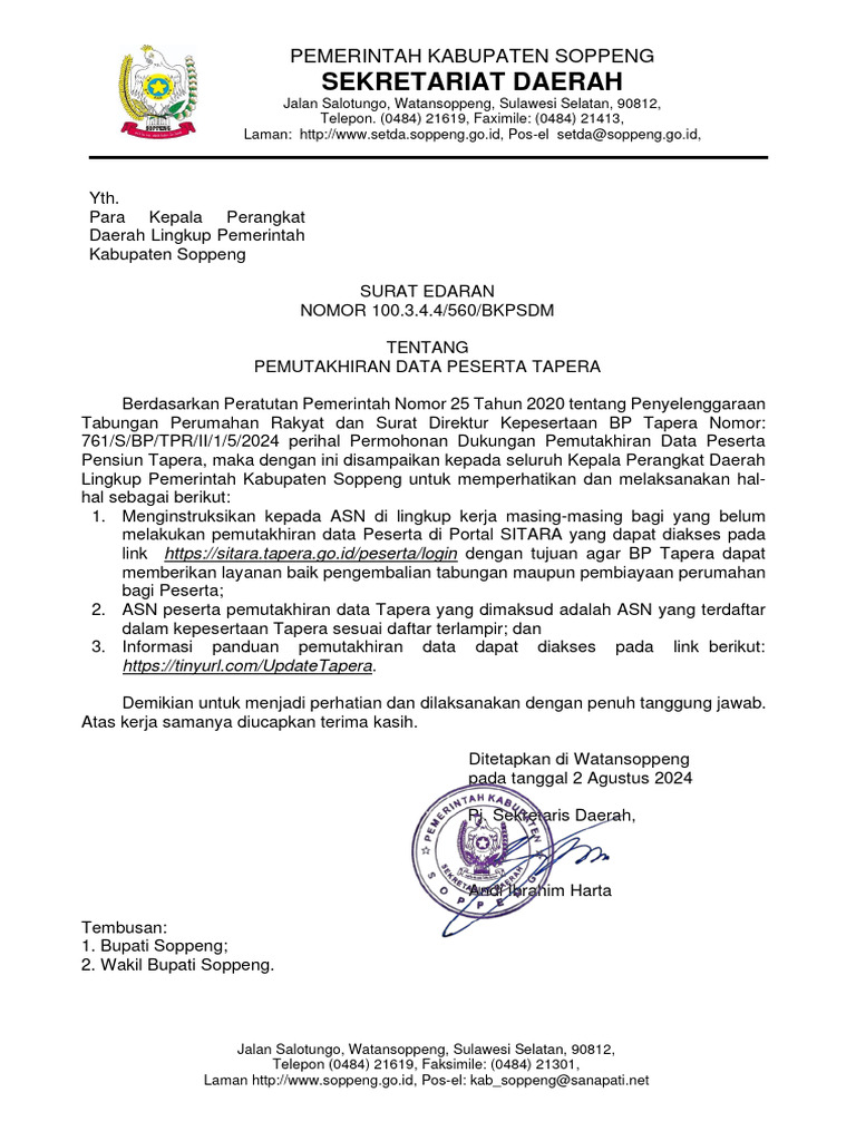 Se Pemutakhiran Data Tapera 2024 | PDF