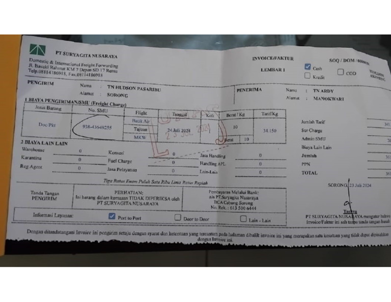 Nota Kirim Dokumen | PDF