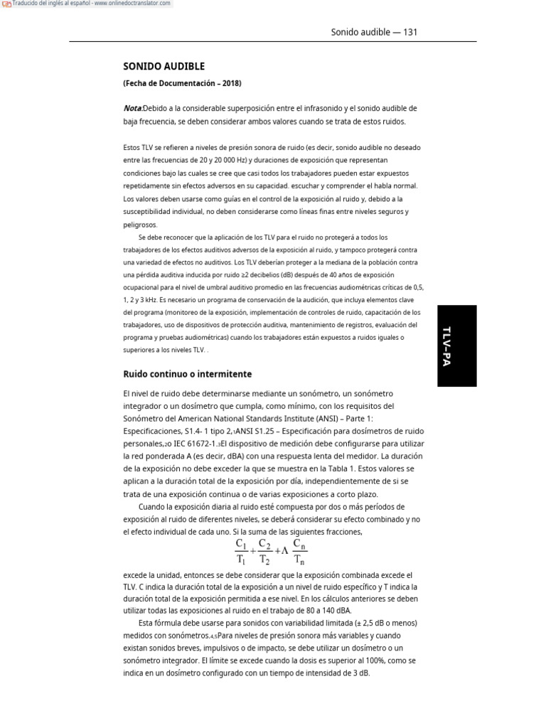 ACGIH 2024 TLV Book 151 225.en - Es | PDF | ruido | Sonido