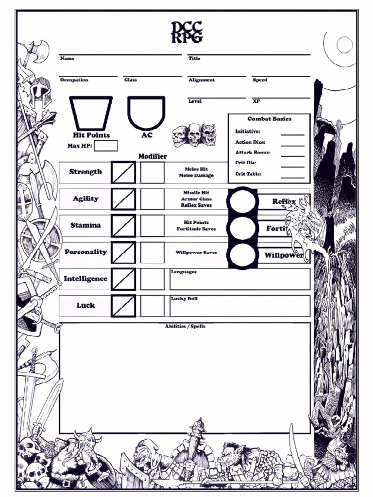 Classless Character Sheet | PDF
