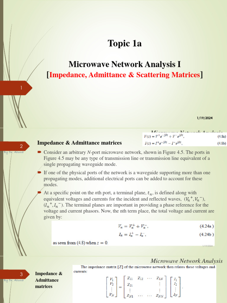 1a - Microwave Network Analysis I - PPTX | PDF | Network Analysis ...