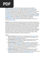 Four Main Branches of Anthropology | PDF | Anthropology | Archaeology