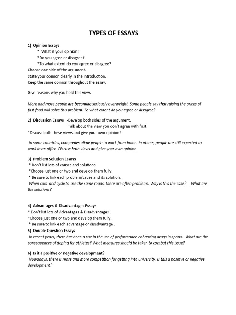 Types of Essays | PDF