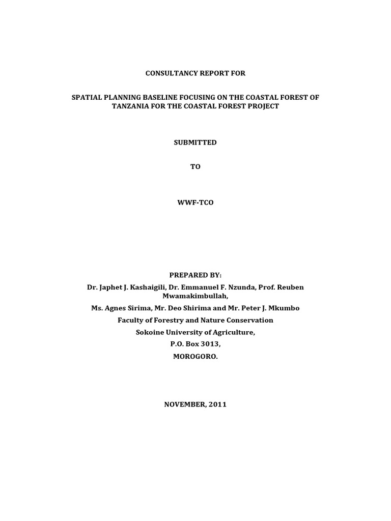 WWF Spatial Planning Draft Final Report 2011 | PDF | Protected Area | Conservation Biology