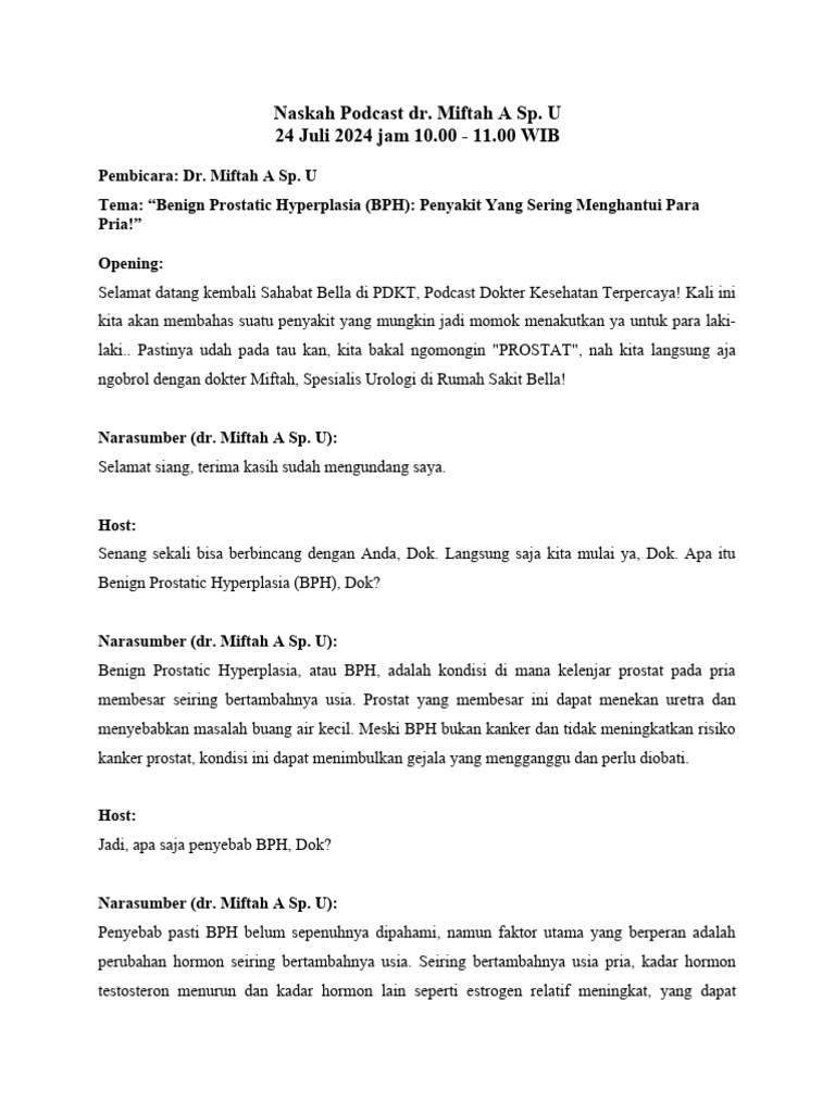 Naskah Podcast Dr. Miftah Sp. U | PDF