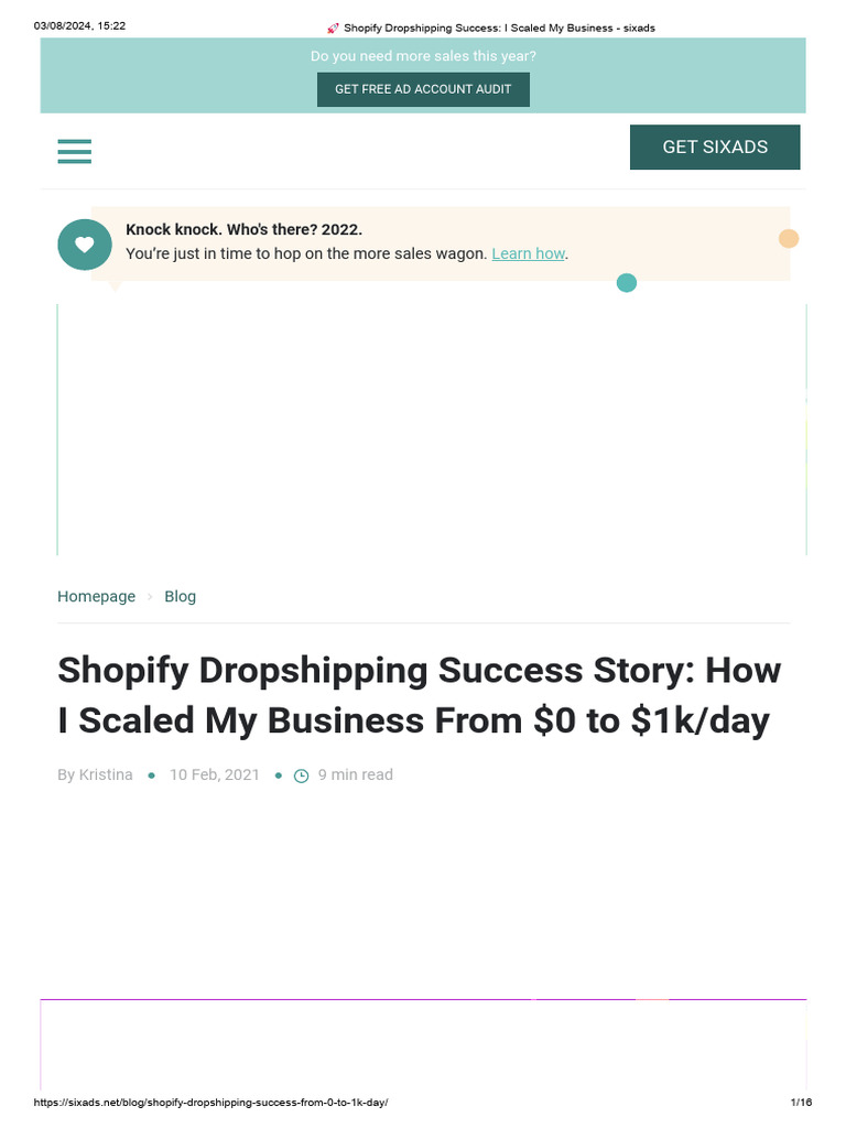 Shopify Dropshipping Success Story | PDF | Advertising | Facebook