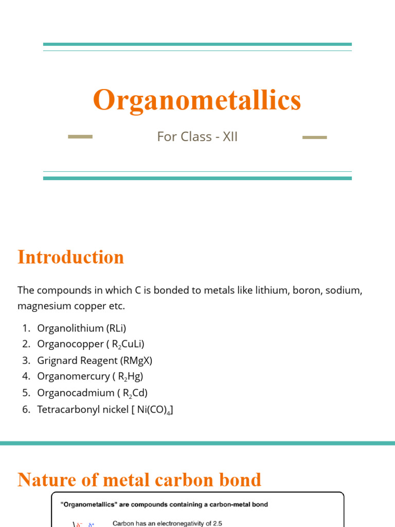 Organo Metallic S | PDF | Science & Mathematics | Technology & Engineering